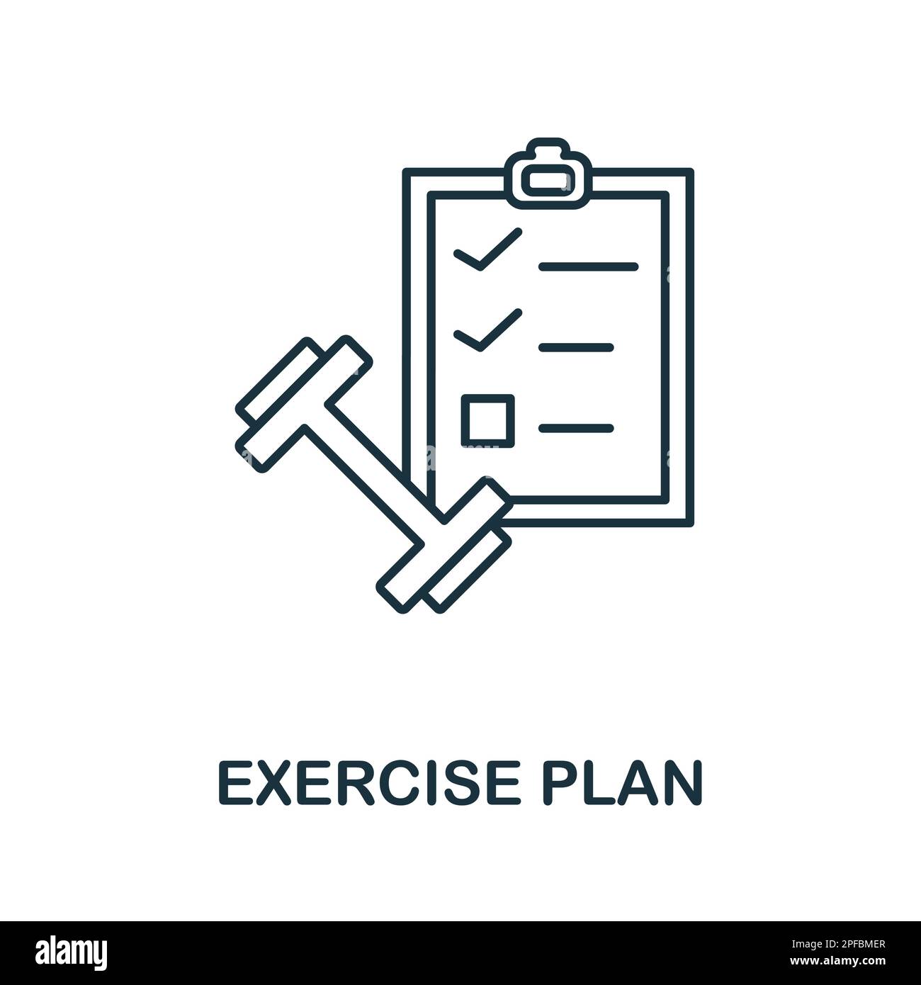 Exercise Plan line icon. Monochrome simple Exercise Plan outline icon ...