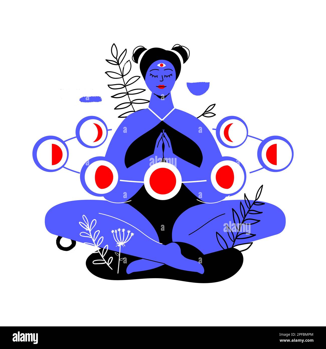 Life by the phases of the moon - colorful flat design style ...