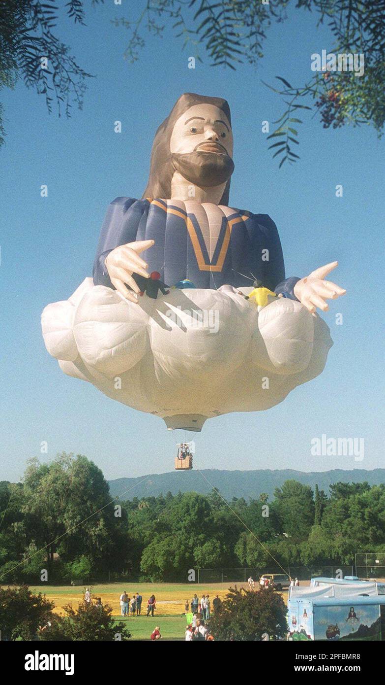 The hot air balloon Jesus floats above Ojai, Calif., Wednesday, June 27 ...