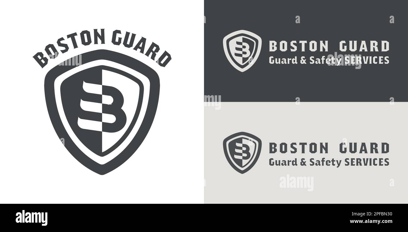 Boston guard and security service logo b logo shield logo Stock Vector ...