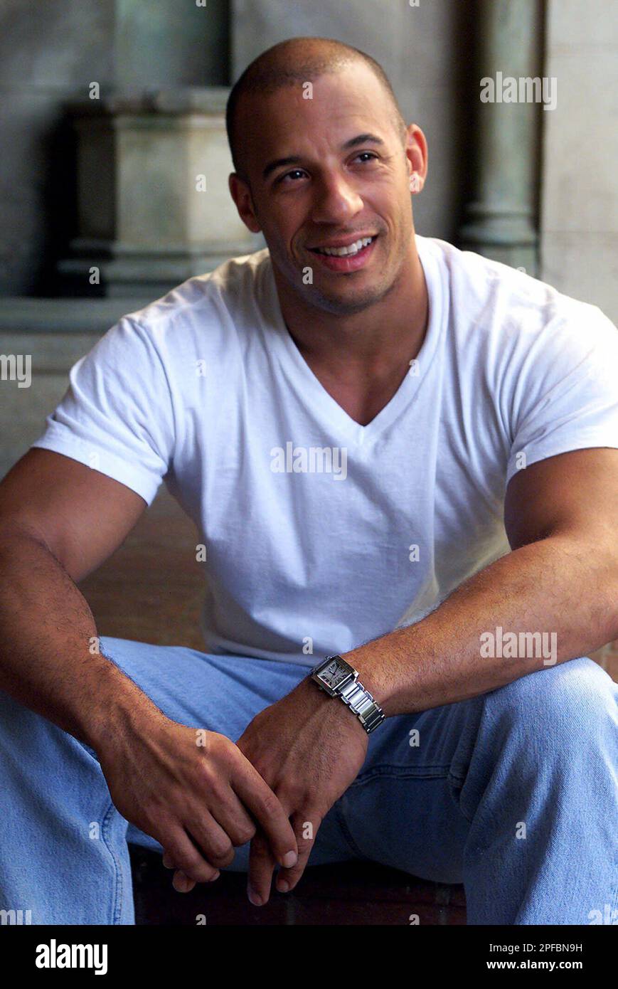 Actor Vin Diesel poses at the Chateau Marmont hotel in the Hollywood ...