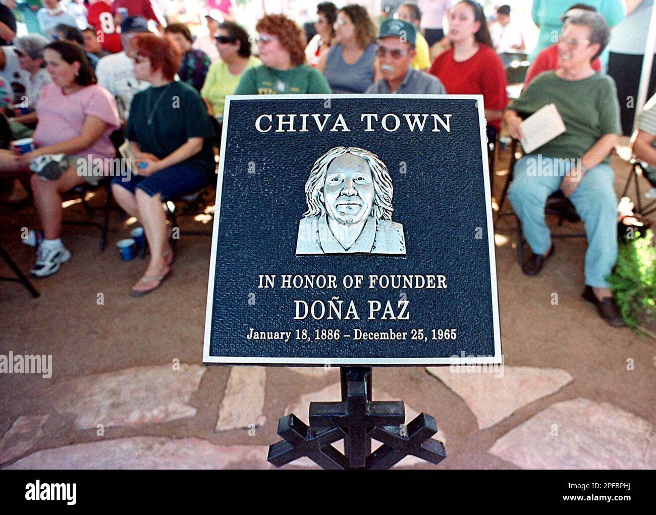 A plaque honoring Dona Paz is seen May 16, 2001, during ceremonies ...
