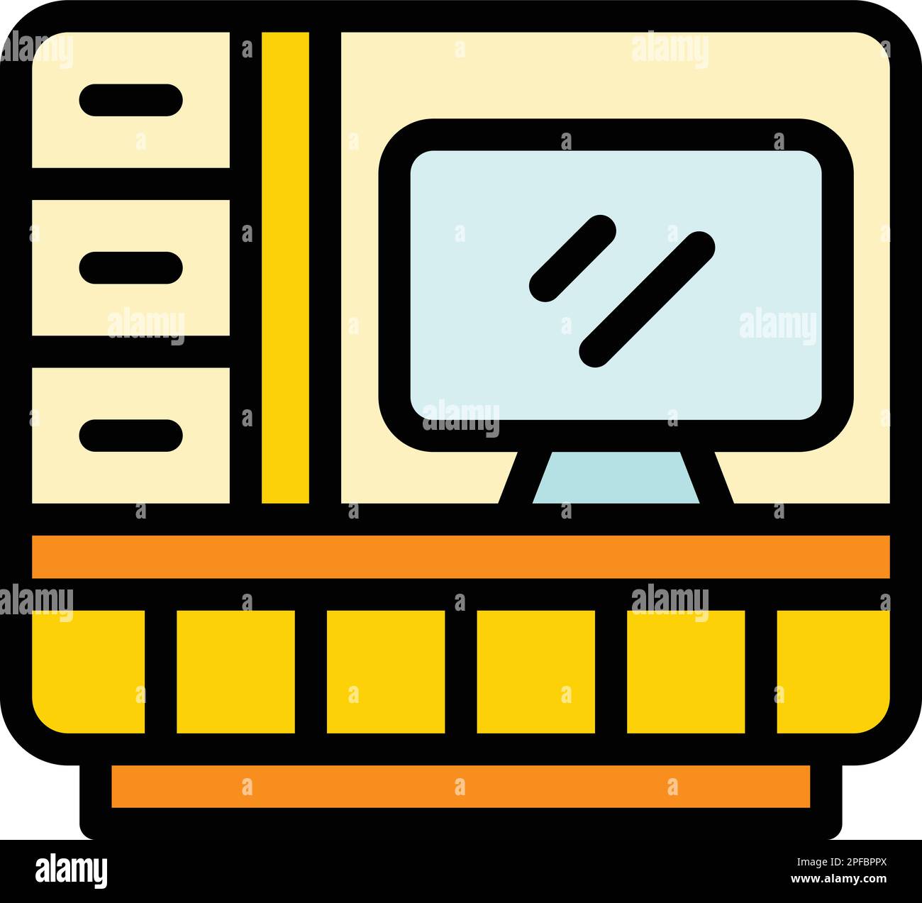 Living room tv icon. Outline living room tv vector icon for web design ...