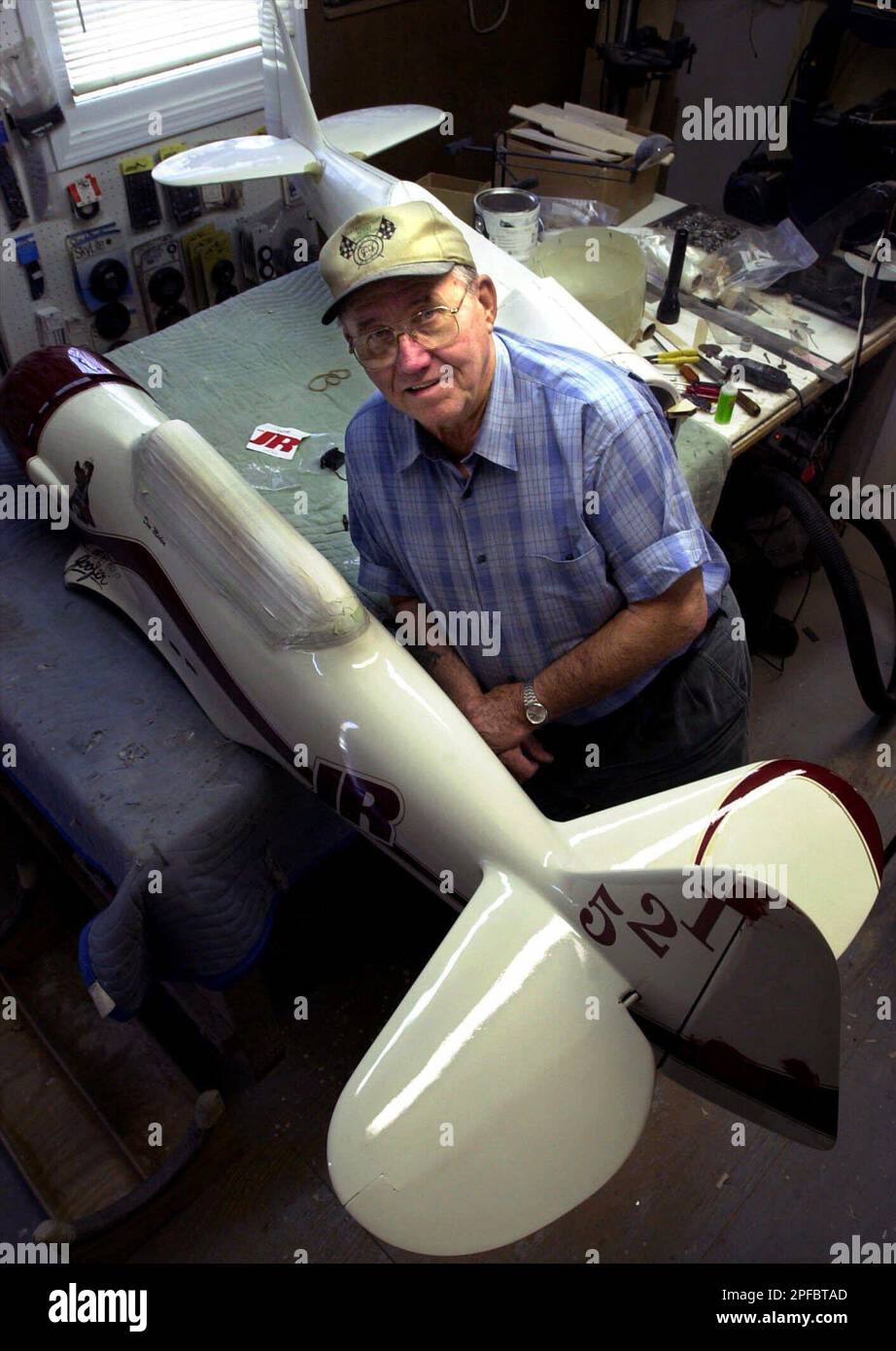 Don Moden of Salina, Kan., shown in his home workshop Wednesday, April ...