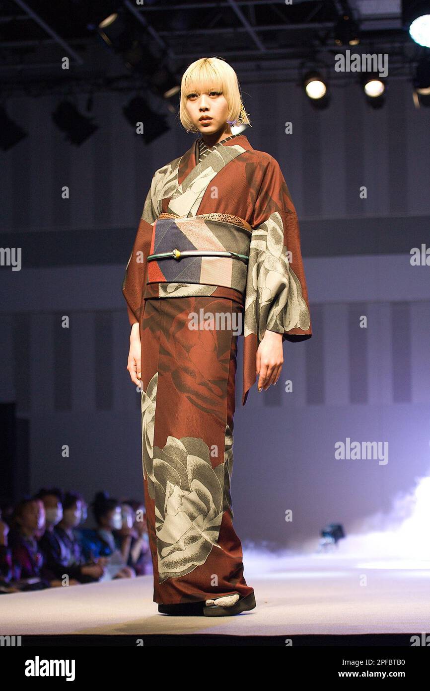 Tokyo, Japan. 16th Mar, 2023. Kimono runway model, March 16, 2023 ...