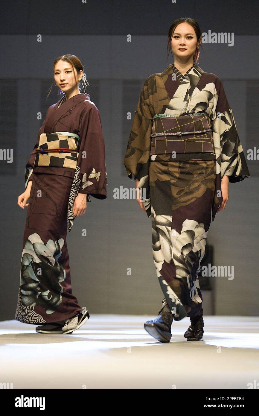 Tokyo, Japan. 16th Mar, 2023. Kimono runway model, March 16, 2023 ...