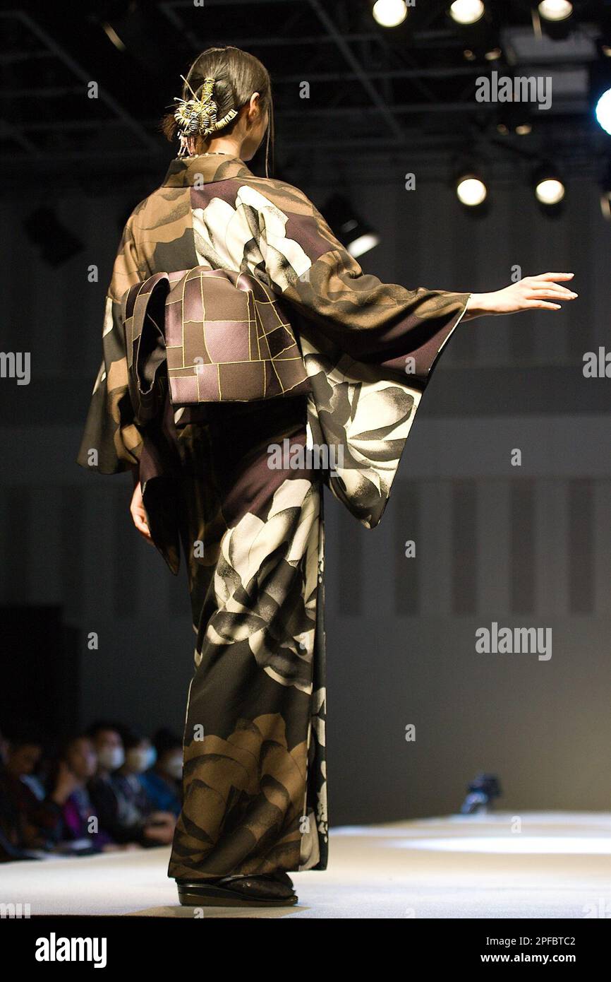 Tokyo, Japan. 16th Mar, 2023. Kimono runway model, March 16, 2023 ...
