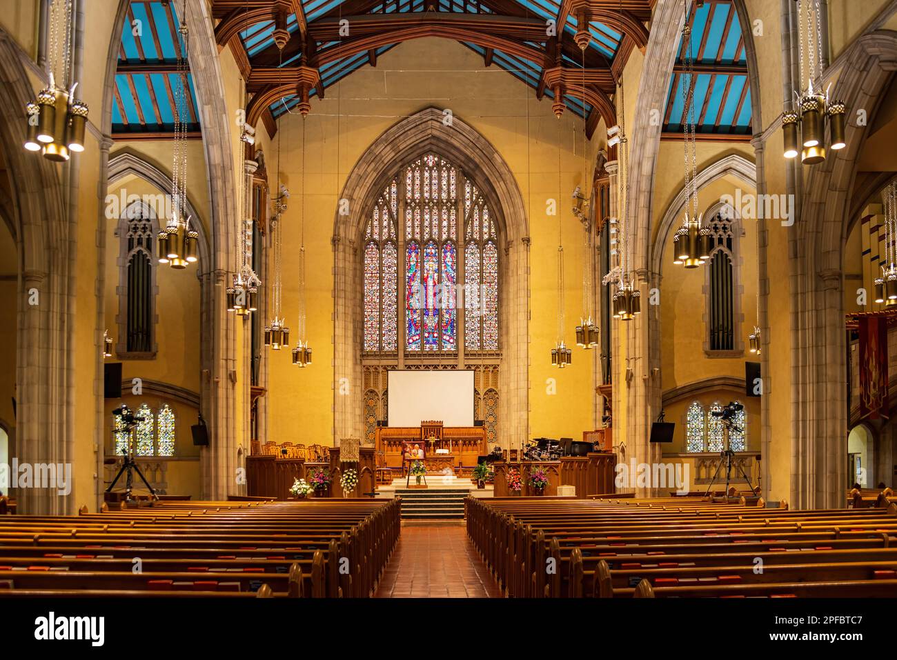 Interior view of the First Methodist Church at Tulsa, Oklahoma Stock ...