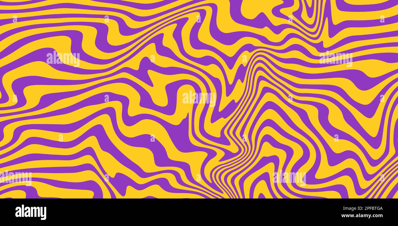 Retro groovy background. Vintage trippy psychedelic wallpaper. Purple ...