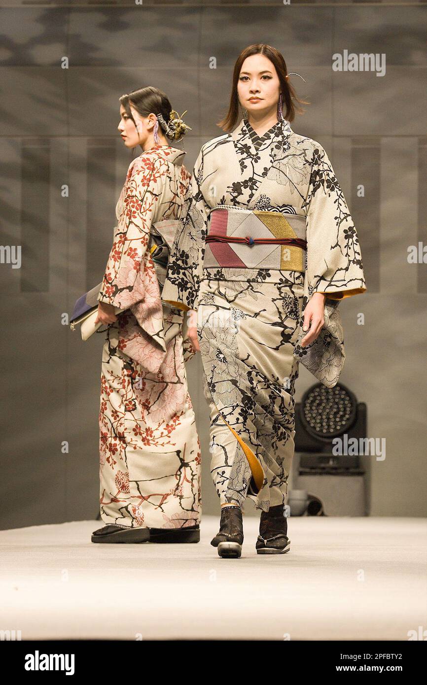 Tokyo, Japan. 16th Mar, 2023. Kimono runway model, March 16, 2023 ...