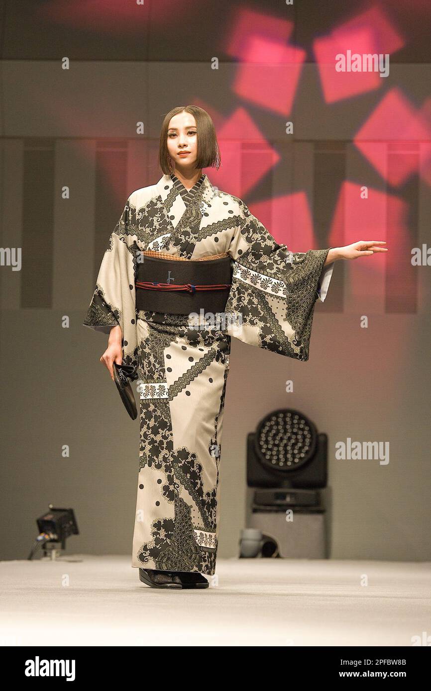 Tokyo, Japan. 16th Mar, 2023. Kimono runway model, March 16, 2023 ...