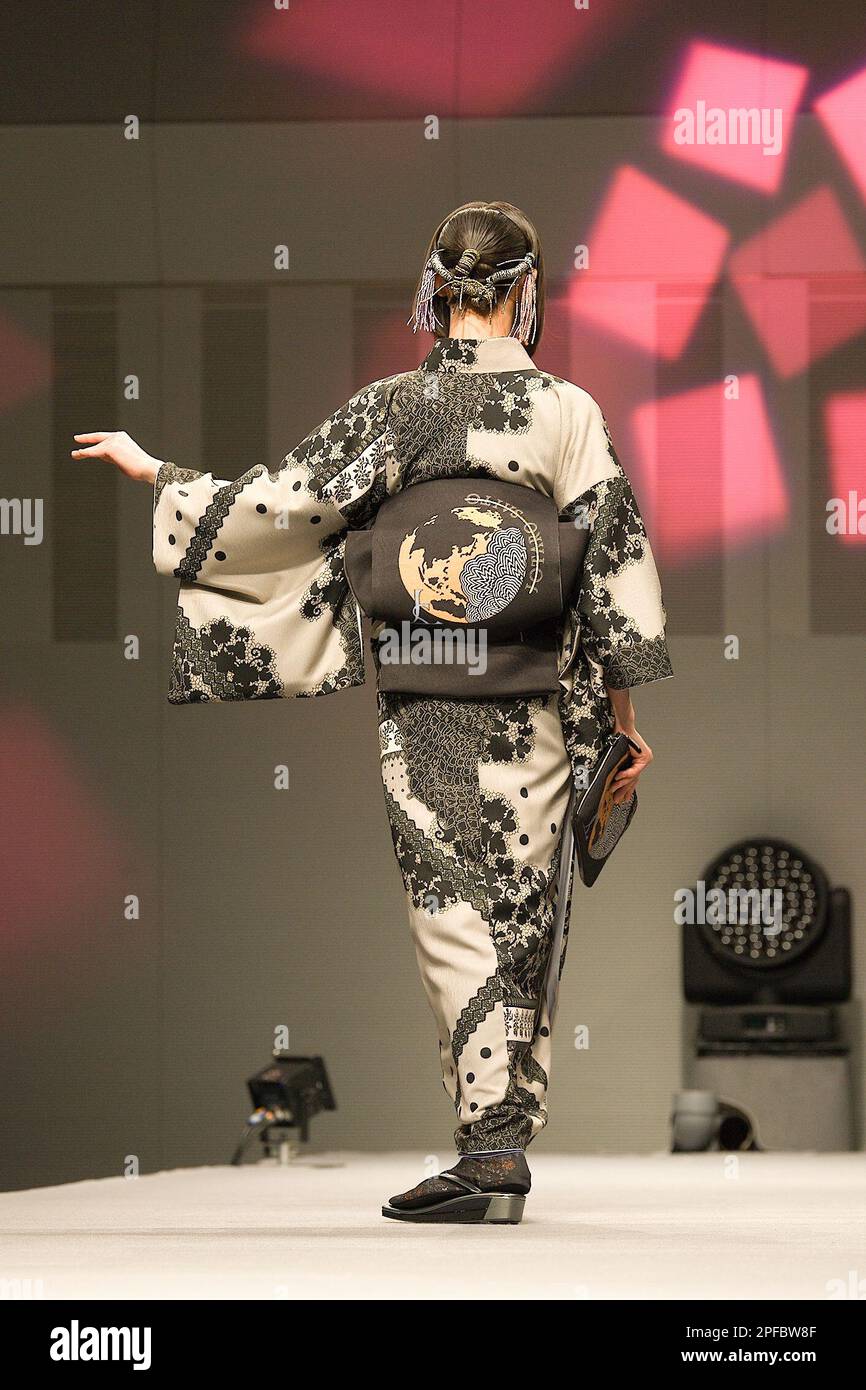Tokyo, Japan. 16th Mar, 2023. Kimono runway model, March 16, 2023 ...