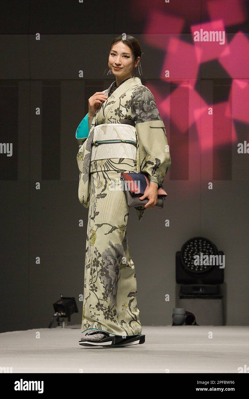Tokyo, Japan. 16th Mar, 2023. Kimono runway model, March 16, 2023 ...