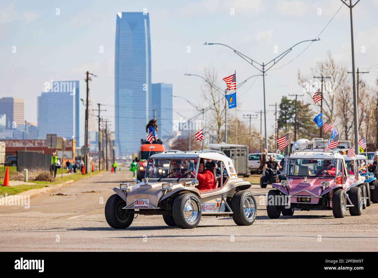 Oklahoma, MAR 12 2023 - Sunny view of the Saint Patrick's Day parade in ...