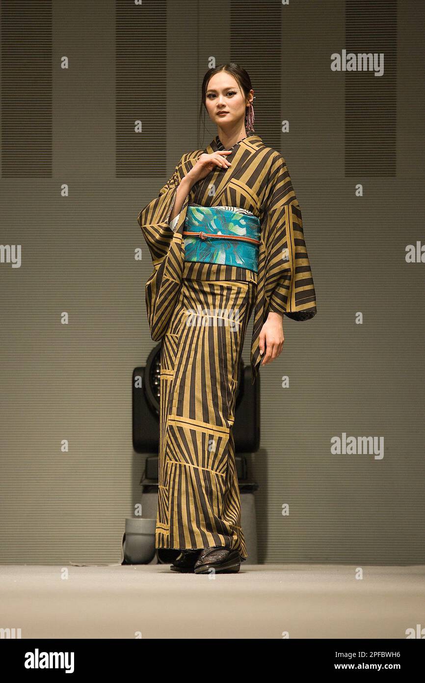 Tokyo, Japan. 16th Mar, 2023. Kimono runway model, March 16, 2023 ...