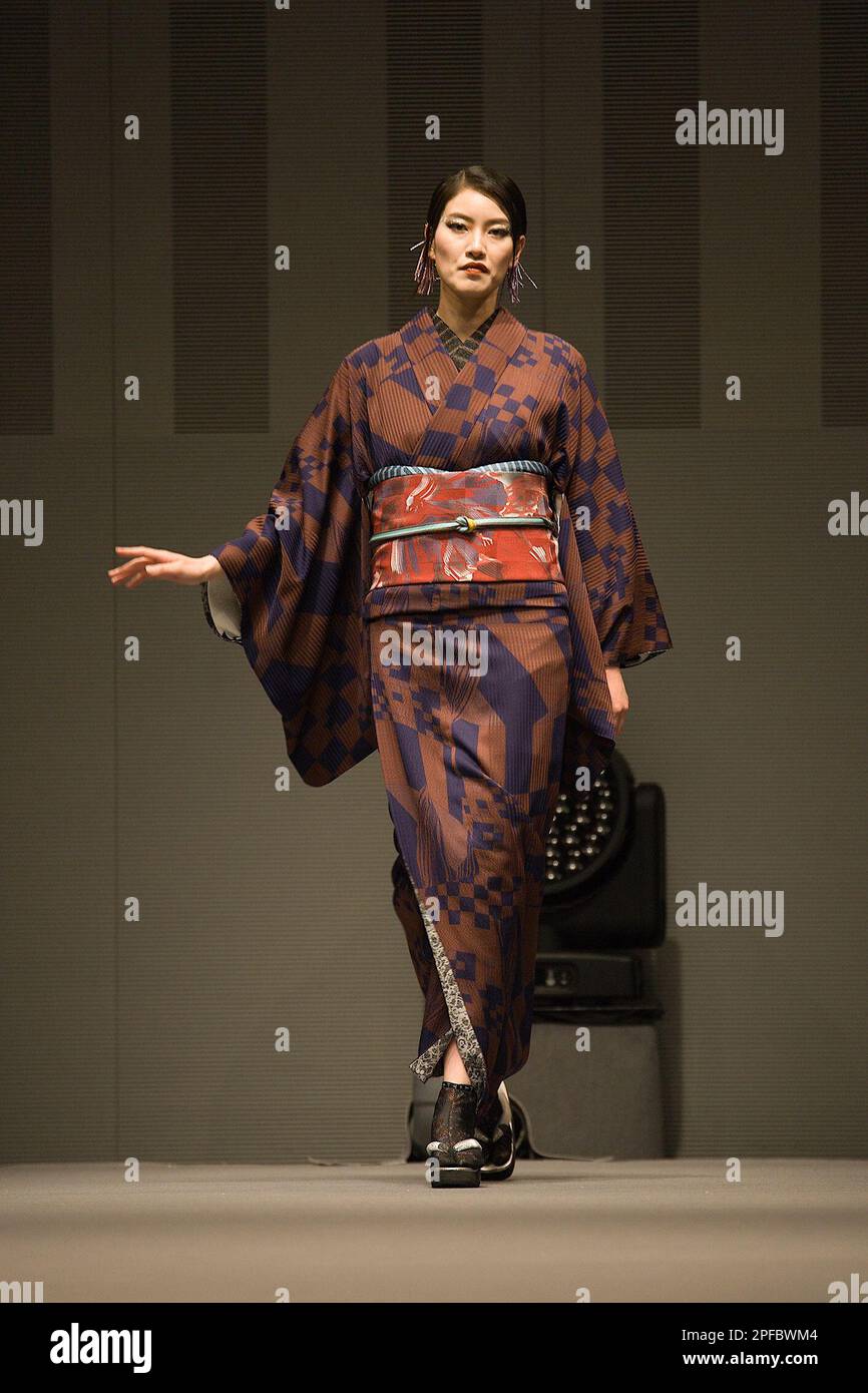 Tokyo, Japan. 16th Mar, 2023. Kimono runway model, March 16, 2023 ...