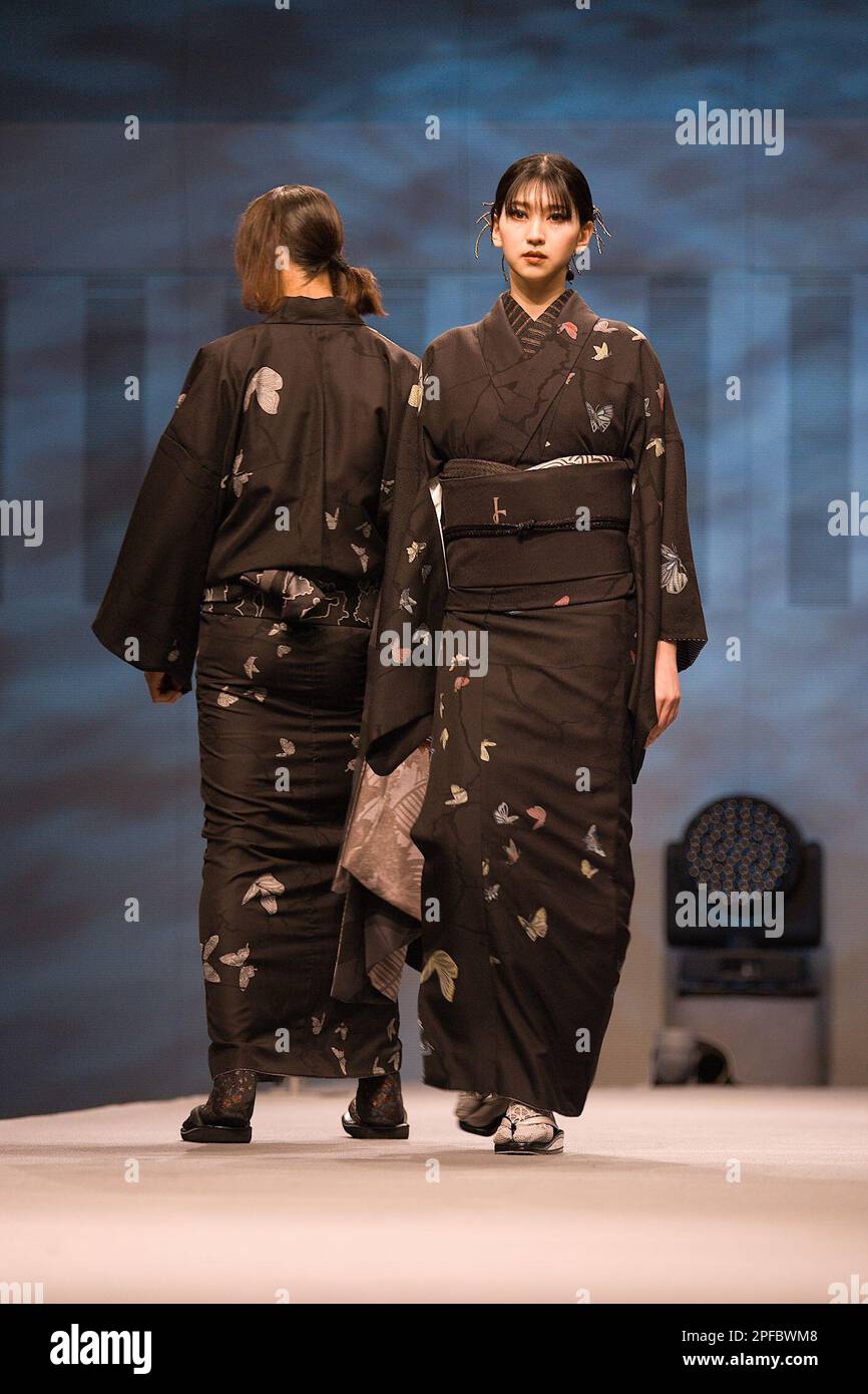 Tokyo, Japan. 16th Mar, 2023. Kimono runway model, March 16, 2023 ...
