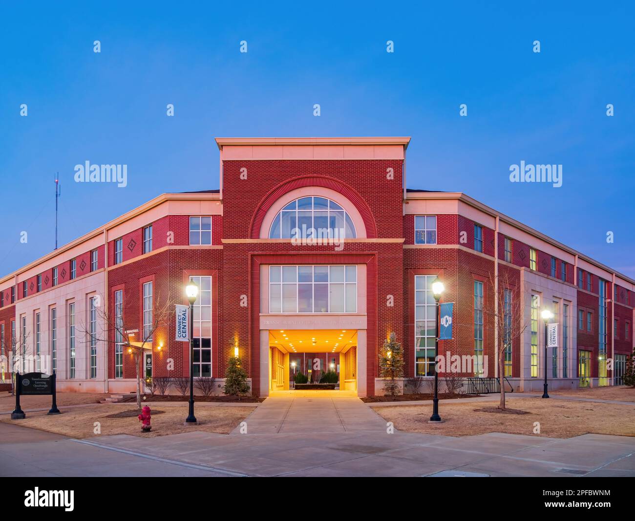 Oklahoma, MAR 4 2023 - Sunset view of the Transformative Learning ...