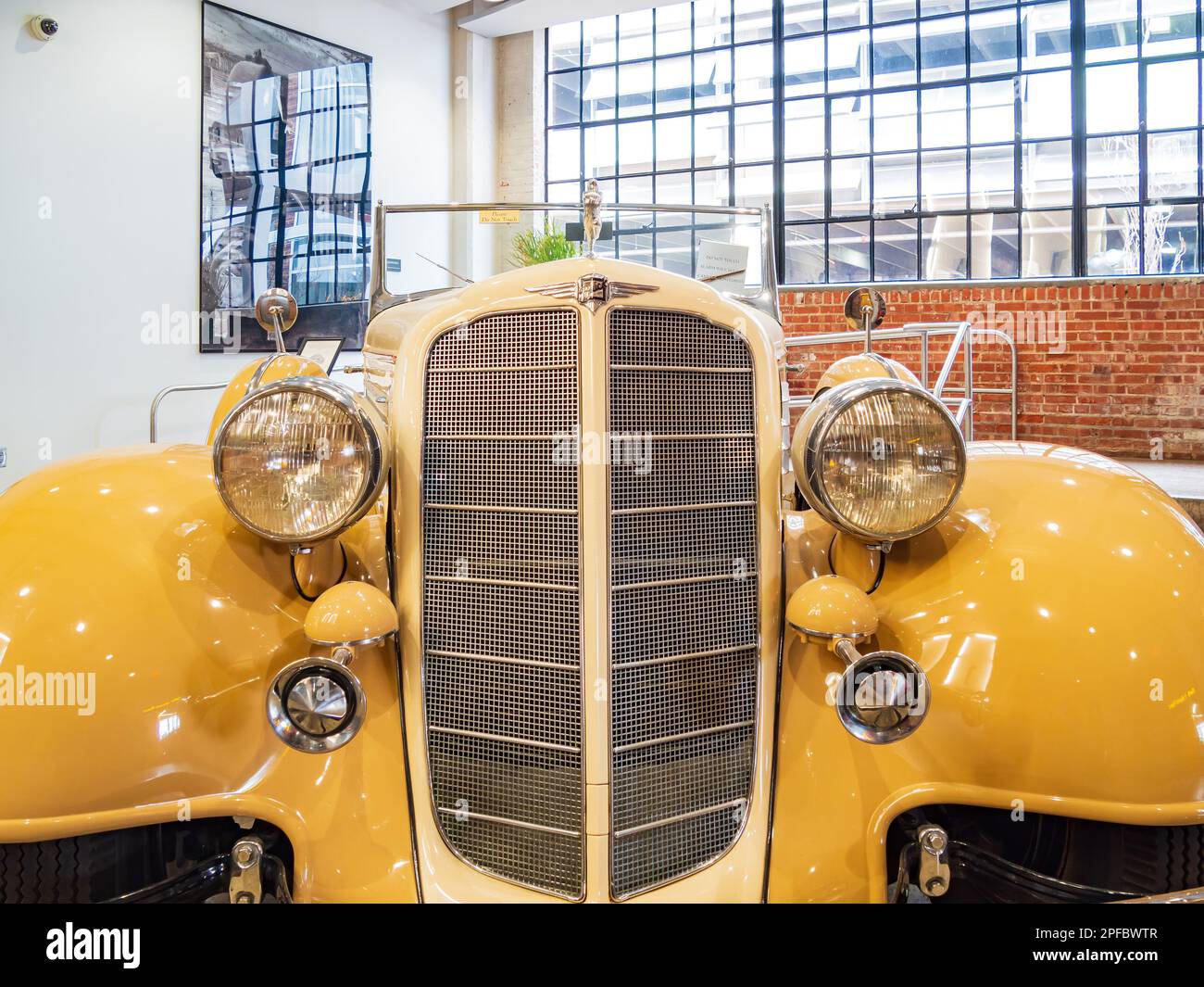 Oklahoma, MAR 12 2023 - Interior view of a building with Packard 120 ...