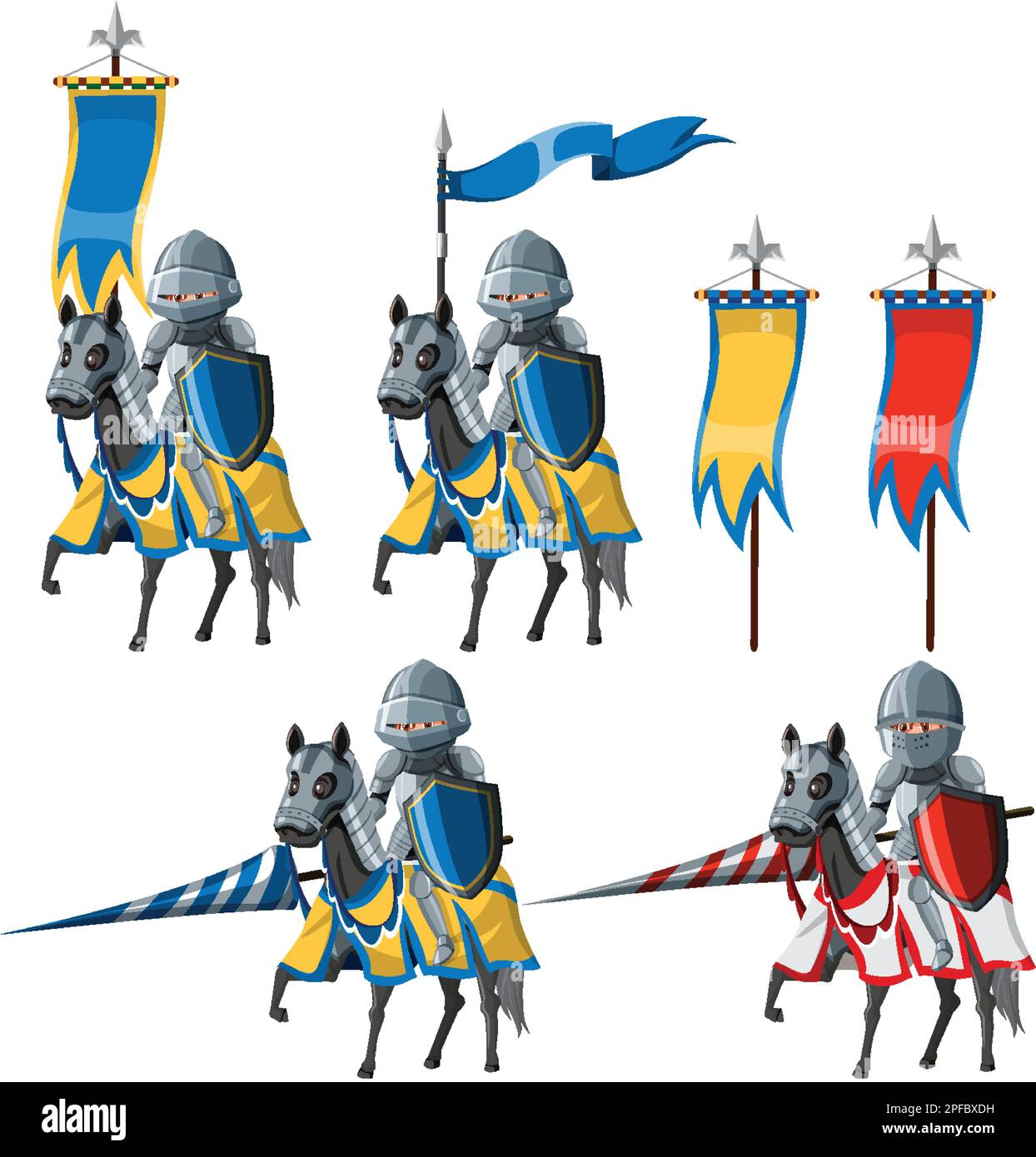 Set medieval knight cartoon character illustration Stock Vector Image & Art - Alamy