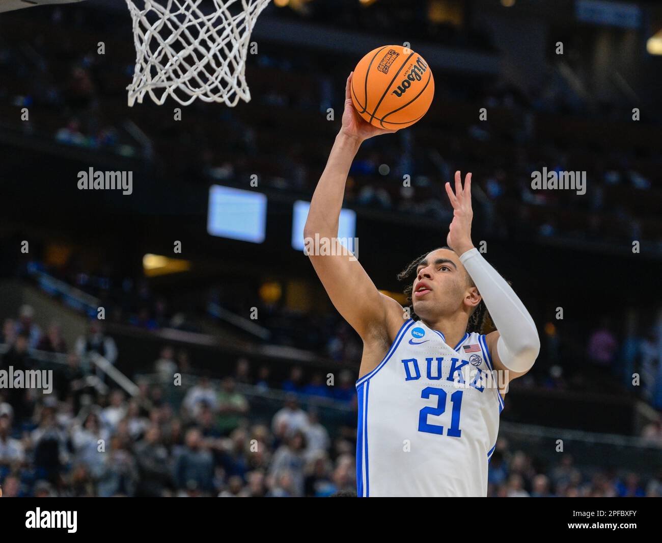 March 16, 2023: Duke Blue Devils center Christian Reeves (21) during ...