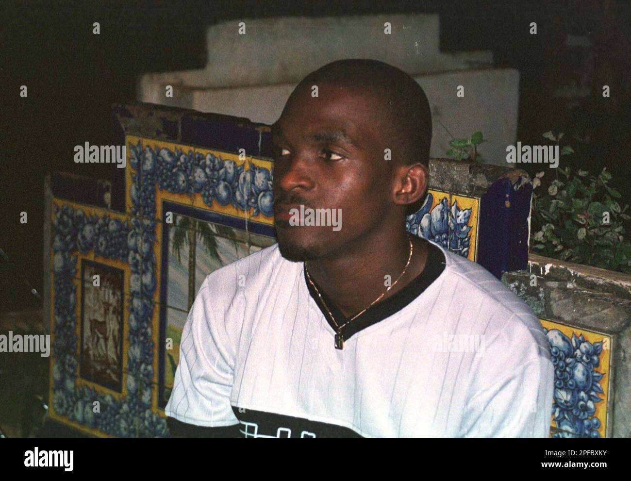 Olympic swimmer Eric Moussambani is pictured in a Spanish colonial ...