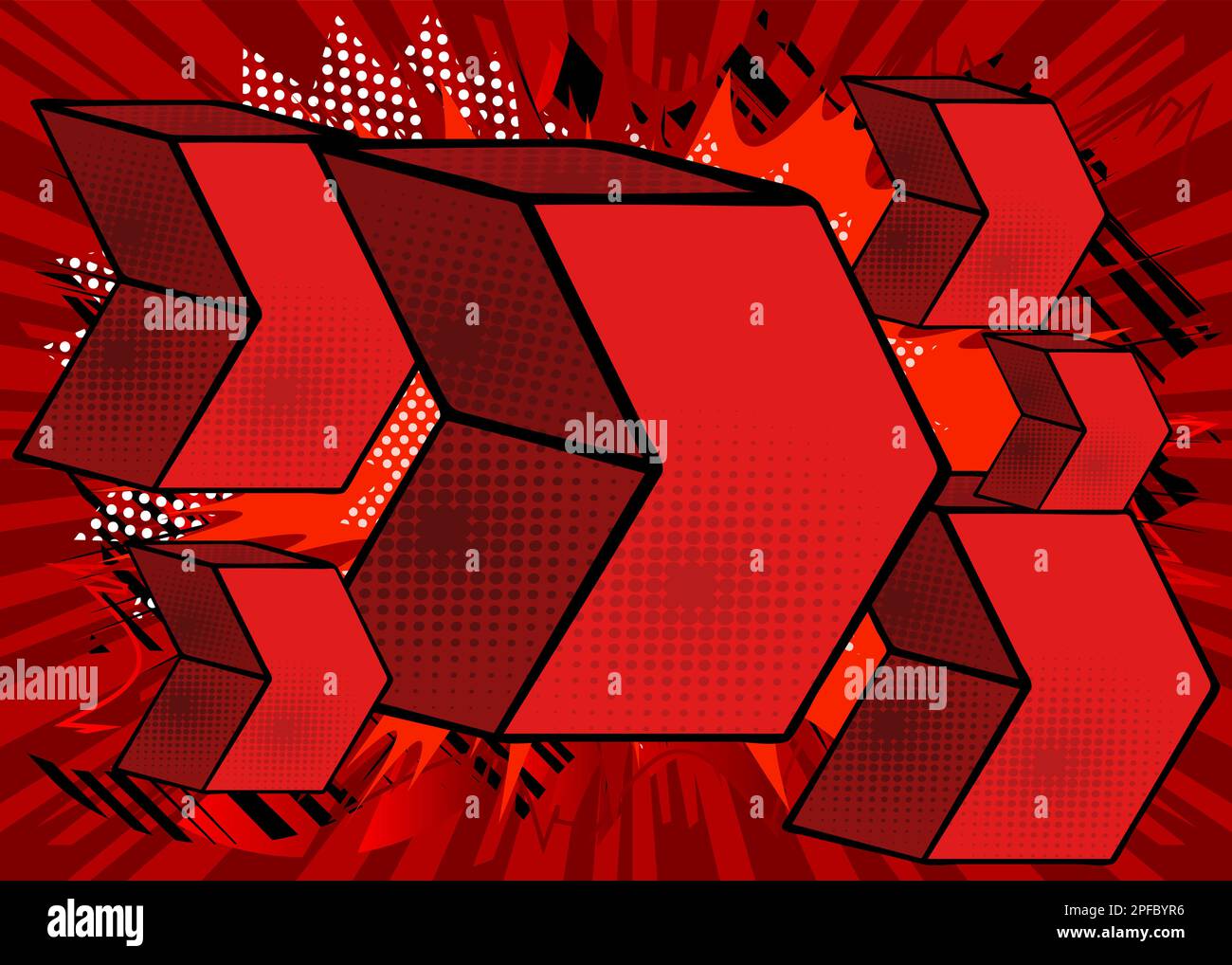 Red Comic book arrow background poster. Comics abstract Symbol. Retro ...