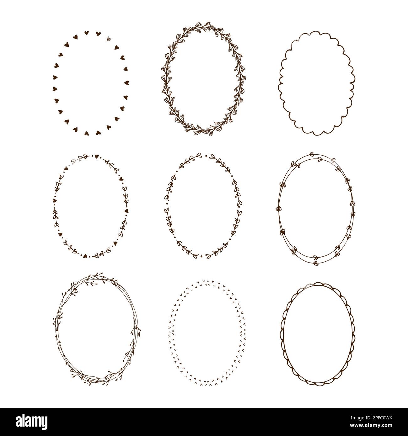 Hand drawn doodle frames set. Vector illustration Stock Vector Image ...