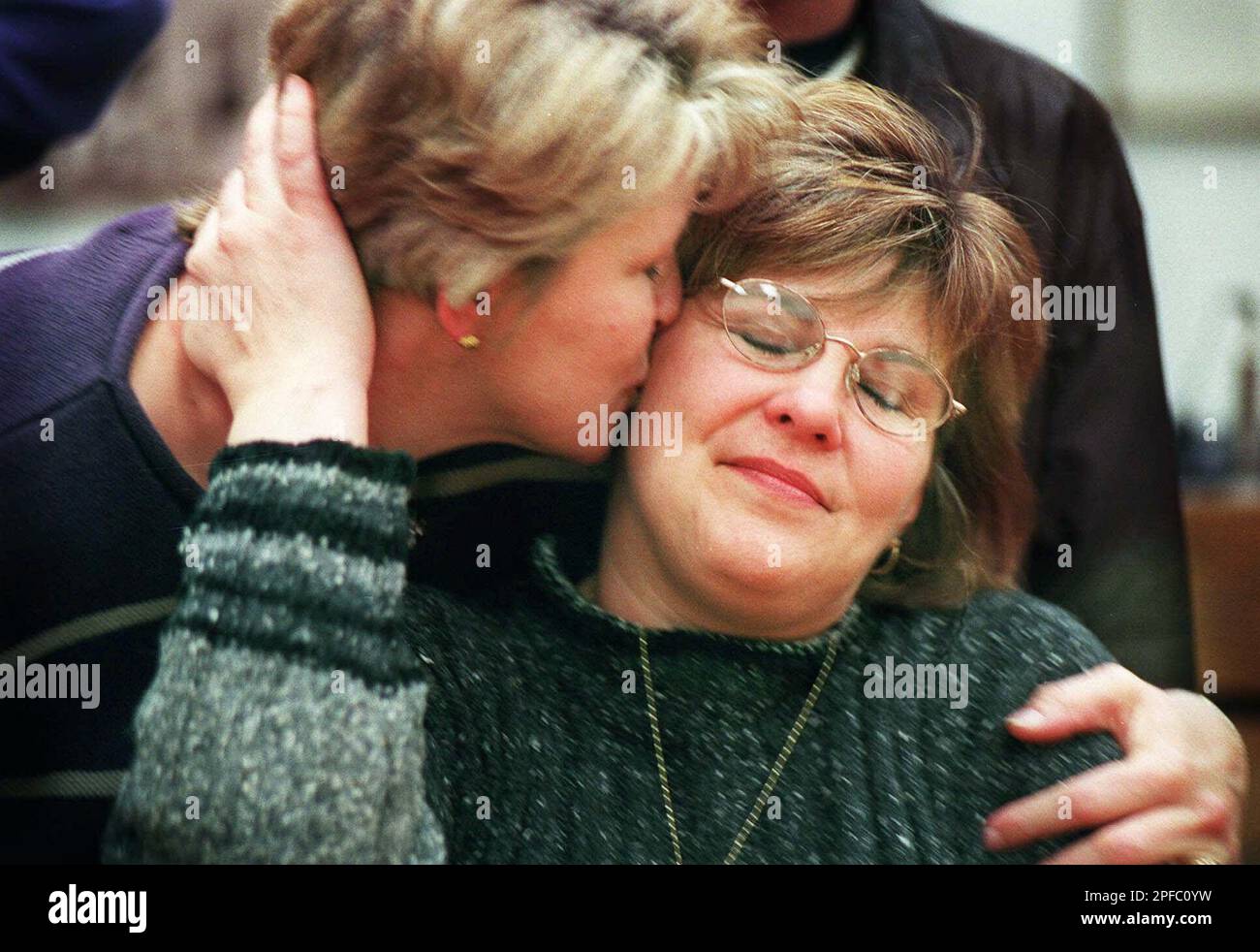Connie Larson, right, mother of slain 12-year-old Cally Jo Larson, gets ...
