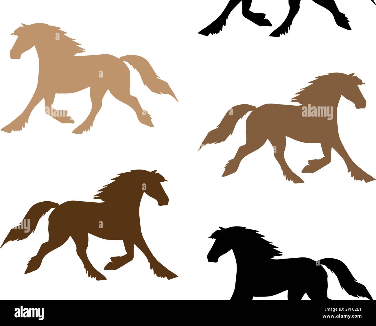 Vector seamless pattern of horse silhouette Stock Vector Image & Art ...