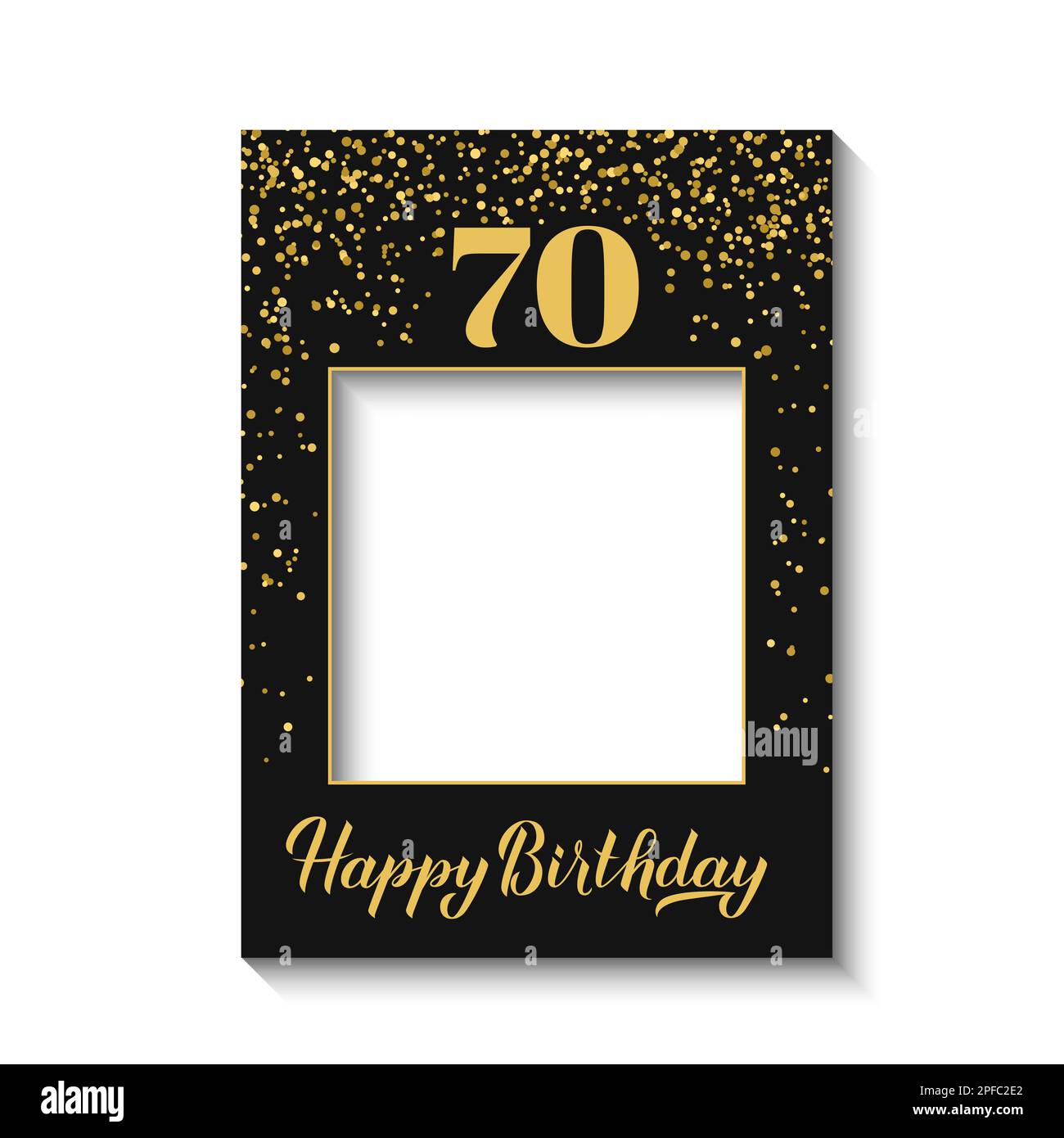 Happy 70th Birthday photo booth frame on white background. Birthday ...