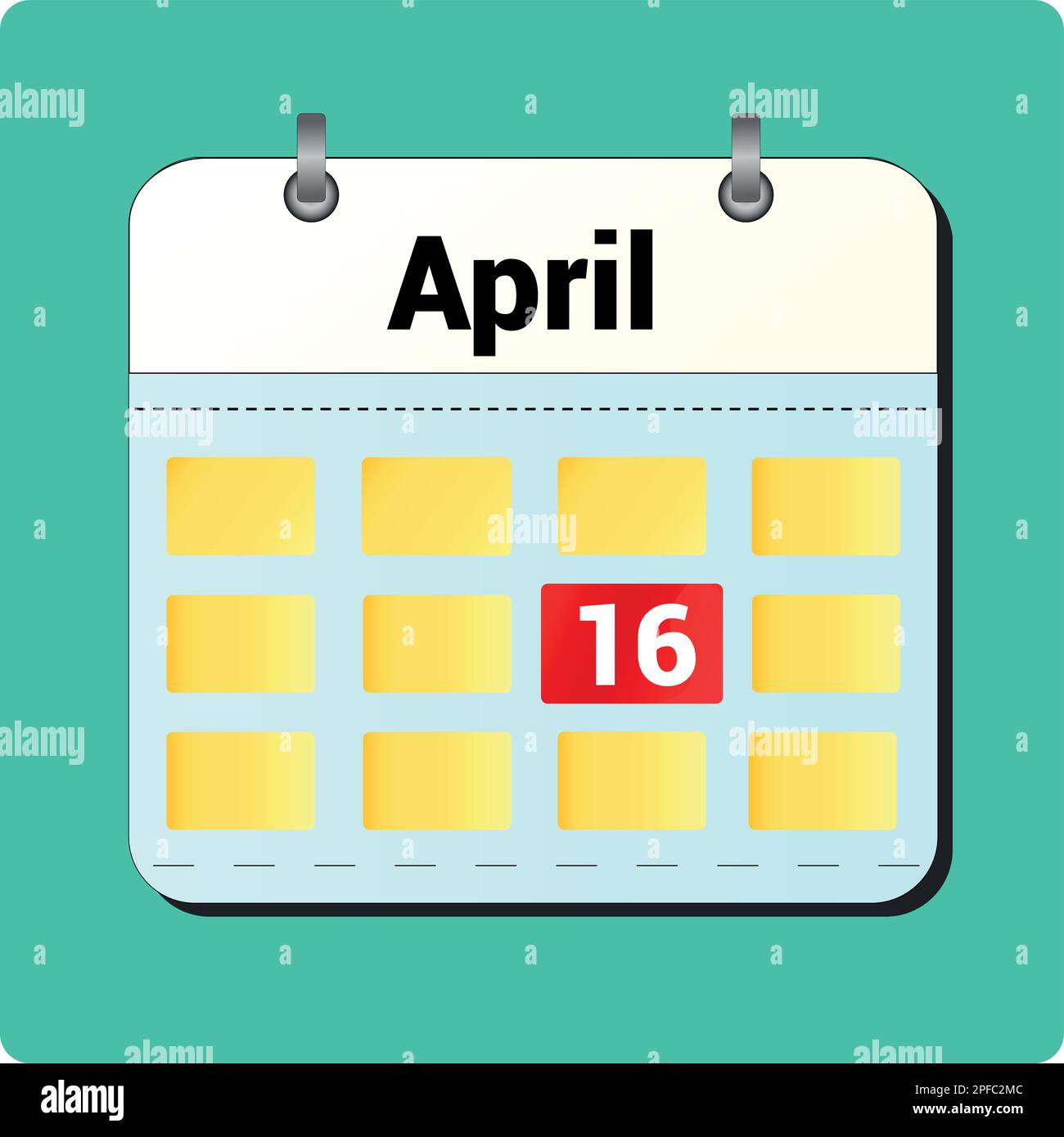 calendar vector drawing, date April 16 on the page Stock Vector Image ...