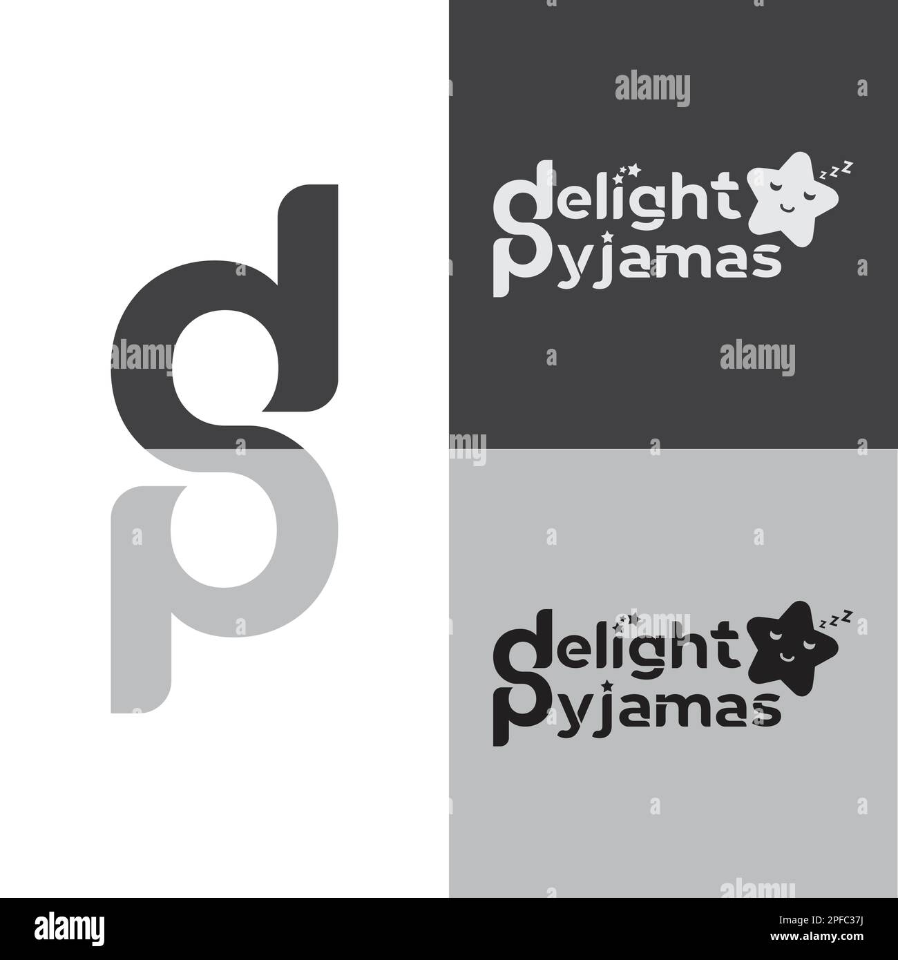 Logo d p and pajamas with sleepy star logo Stock Vector Image & Art - Alamy