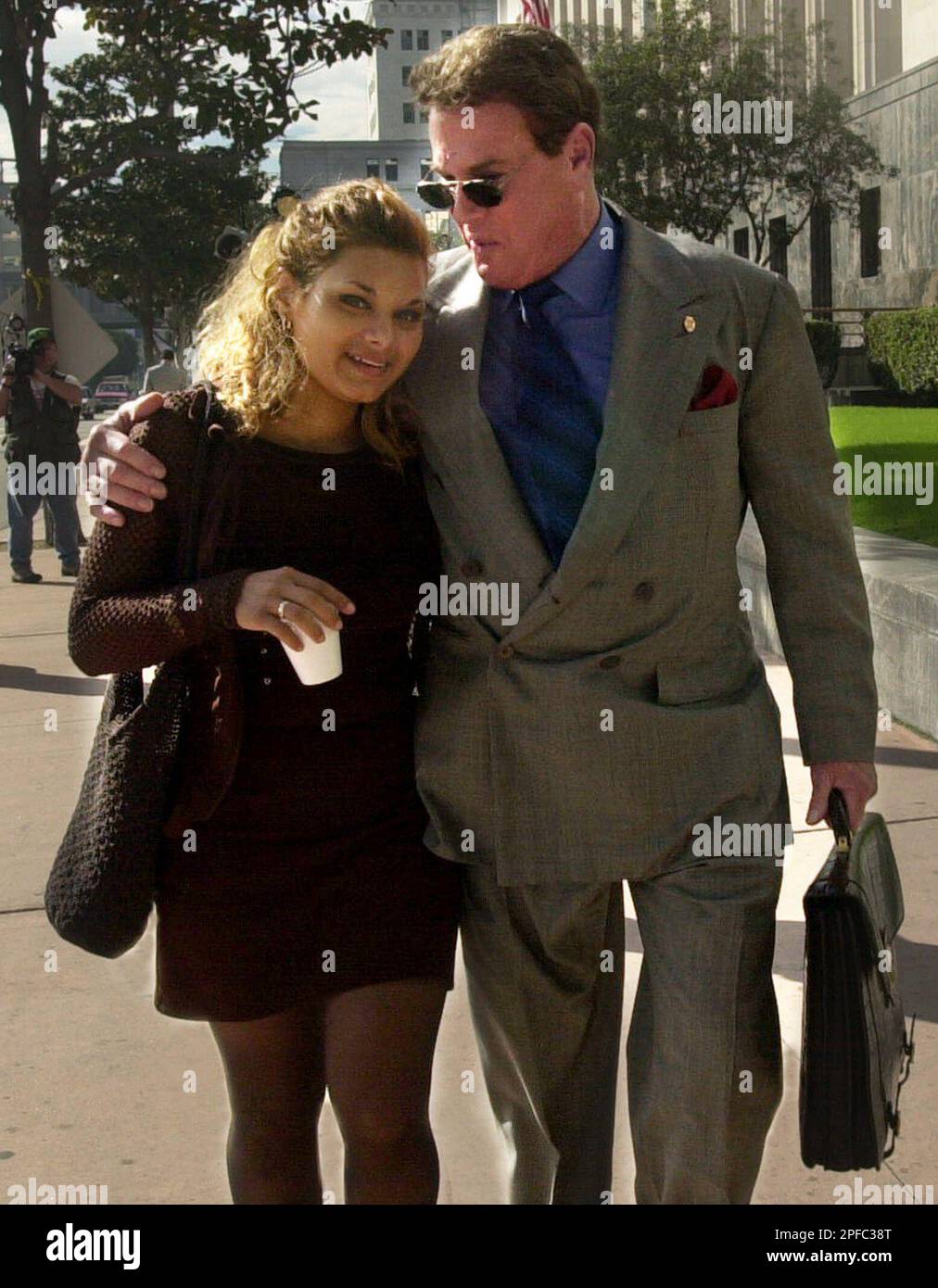 Attorney Marshall Bitkower embraces his client Sonya Flores, former one ...