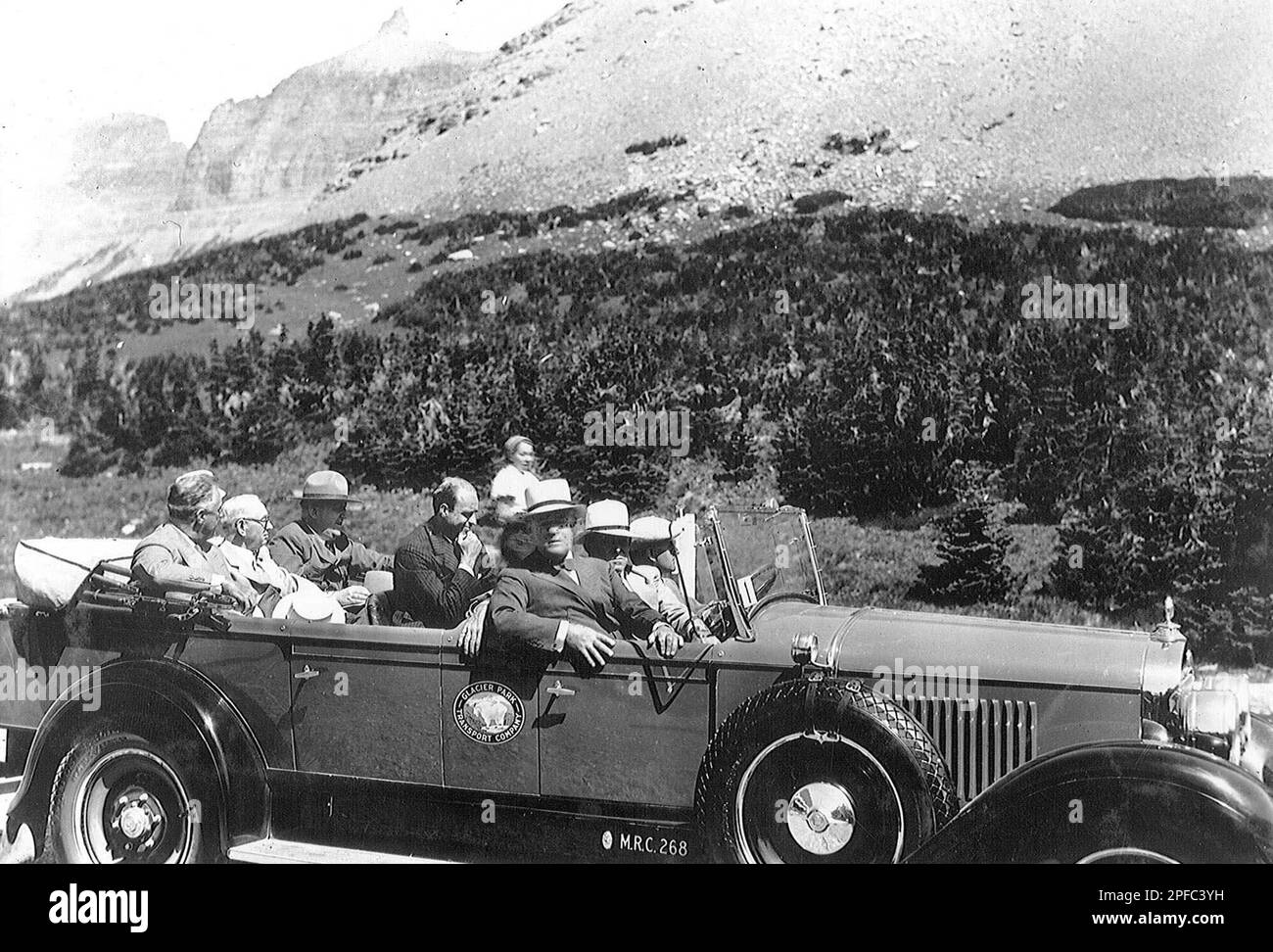 Former President Franklin Delano Roosevelt, facing camera, is seen in ...