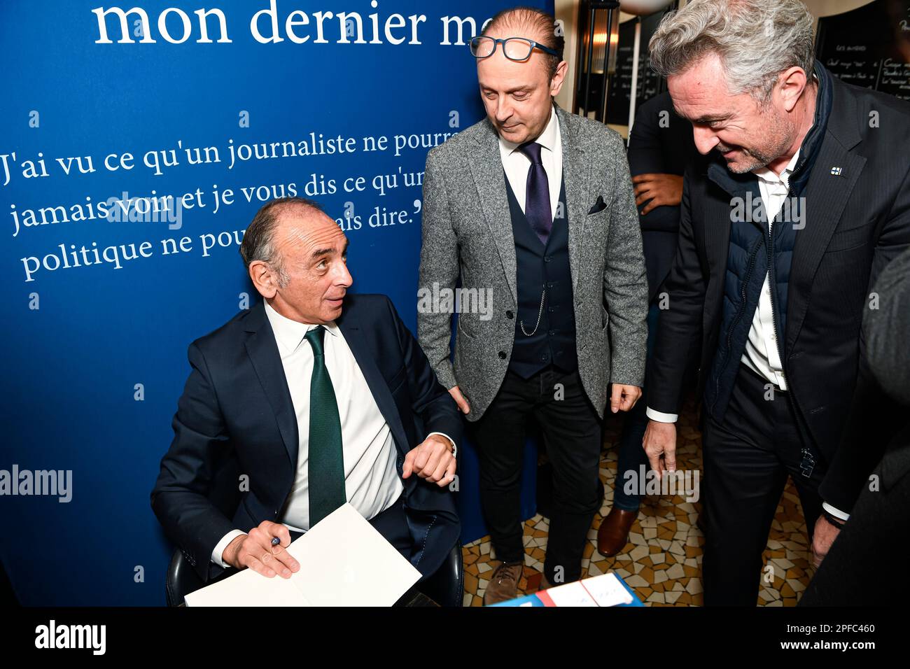 Paris, France on March 16, 2023. Olivier Ubeda and Stephane Ravier ...