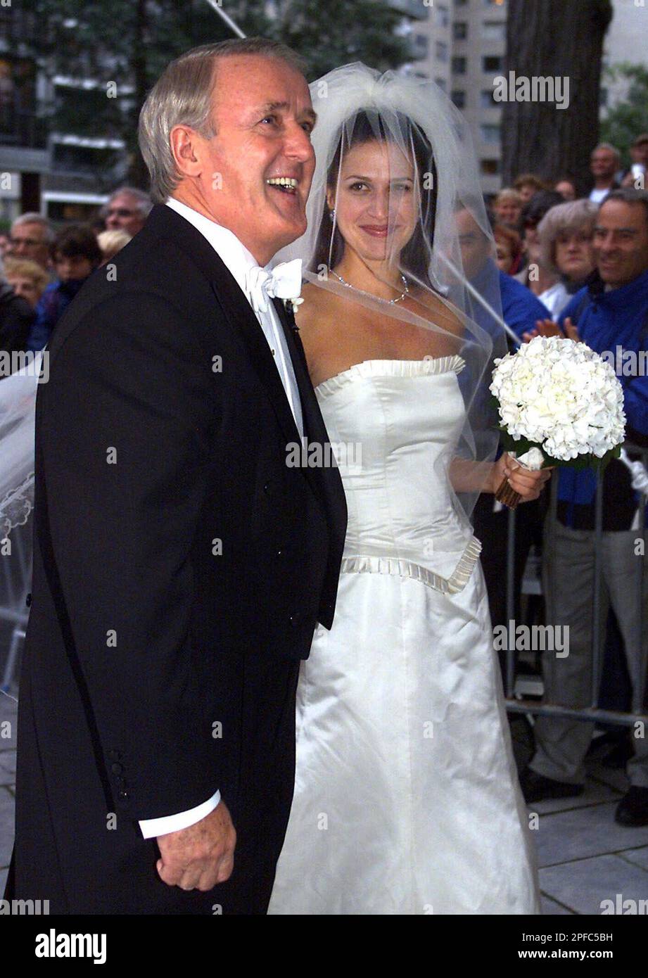 Former Prime Minister Brian Mulroney smiles as he escorts his daughter ...