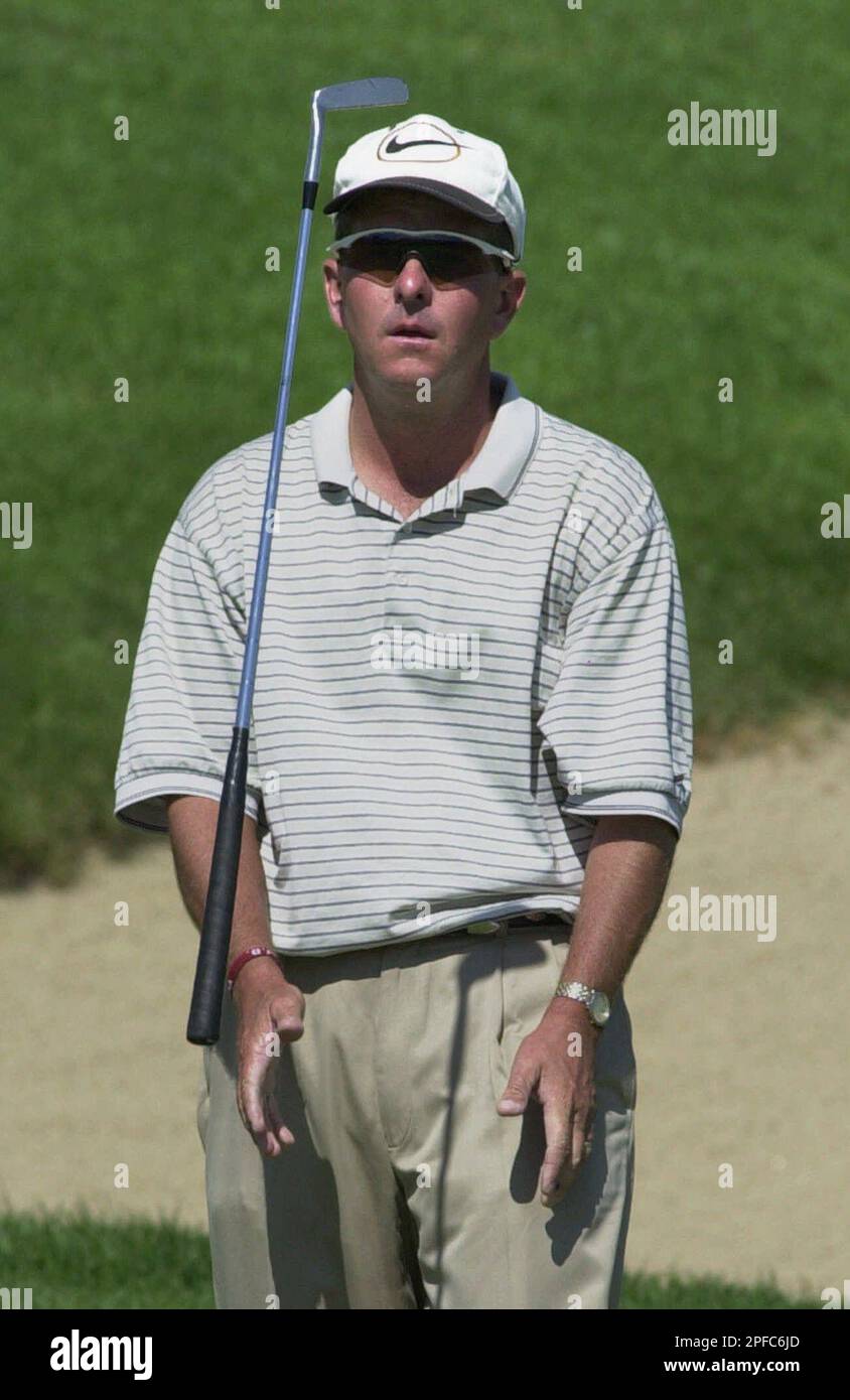 Zane Zwemke, from Aurora, Colo., tosses his putter after missing a ...