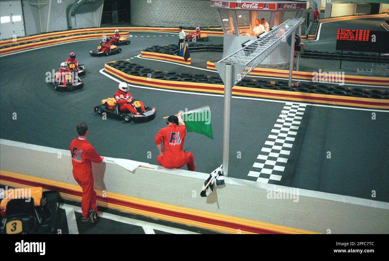 Drivers race Formula One style go-karts around the newly opened F1 ...