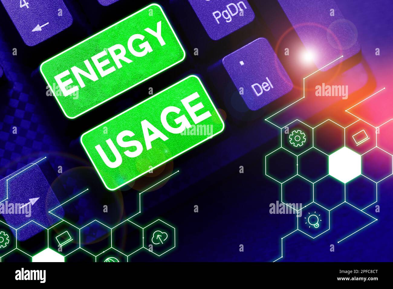 Sign displaying Energy Usage. Word Written on Amount of energy consumed ...