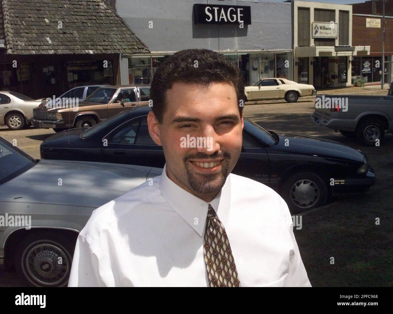 De Queen, Ark., Mayor Chad Gallagher poses on the square of the ...