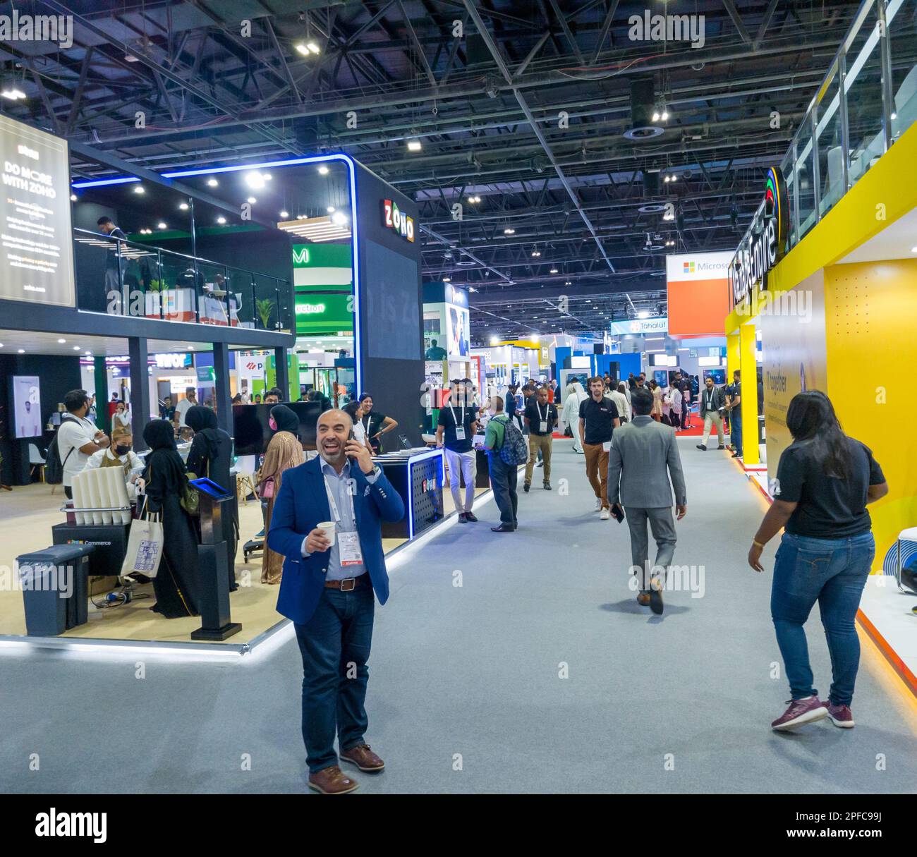 Dubai, UAE - 10.14.2022 - Visitors and participants of GITEX exhibition ...