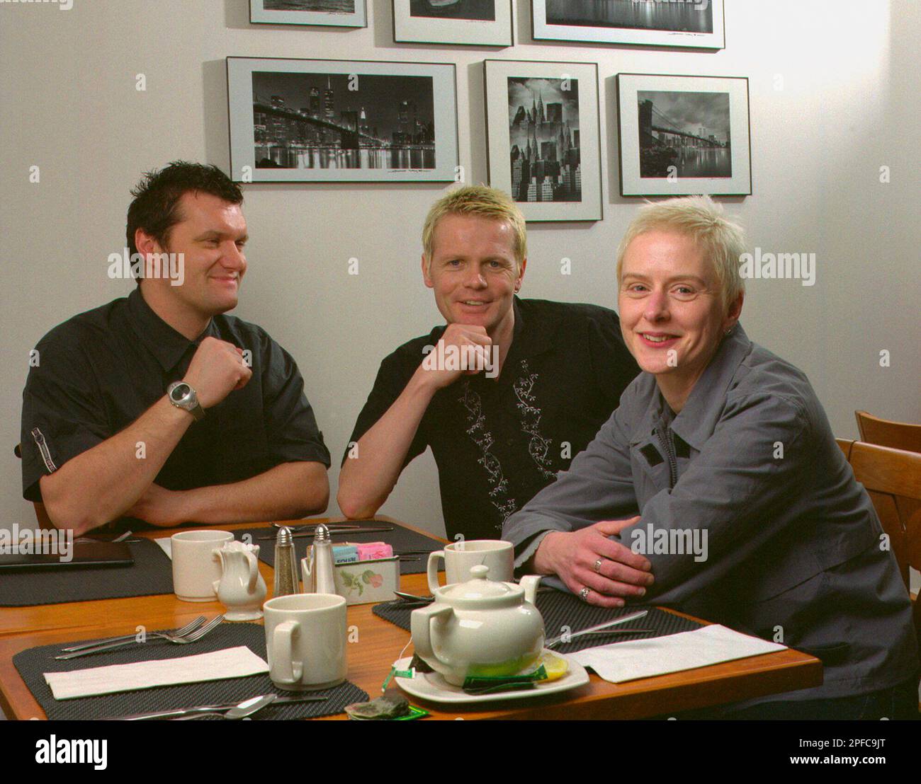 Dunstan Bruce, left, Boff and Jude Abbott, members of the English rock ...