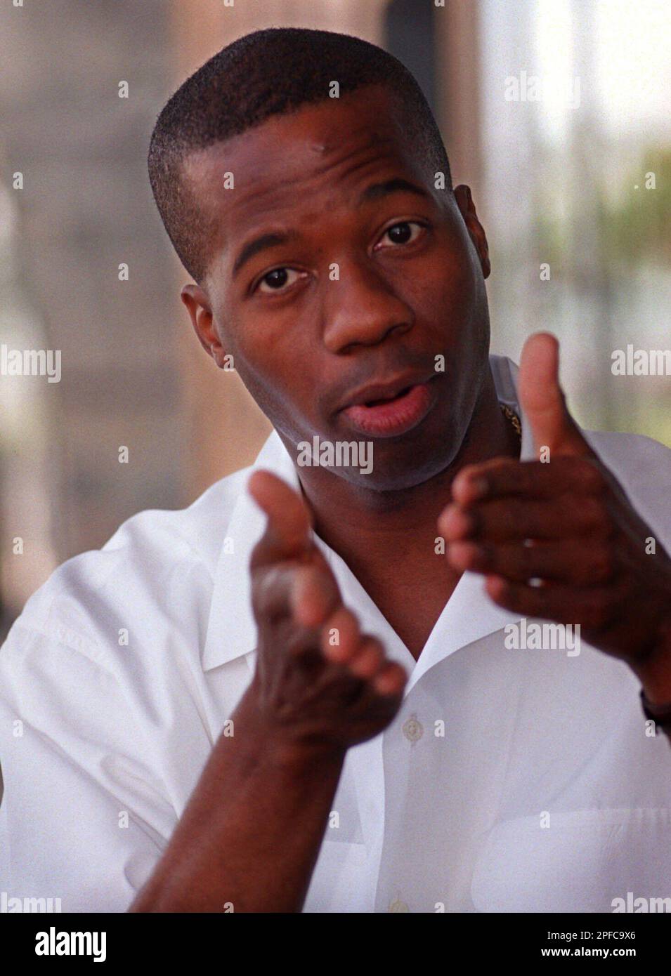 David Francis Jr. is seen during an interview in Irvine, Calif., April ...