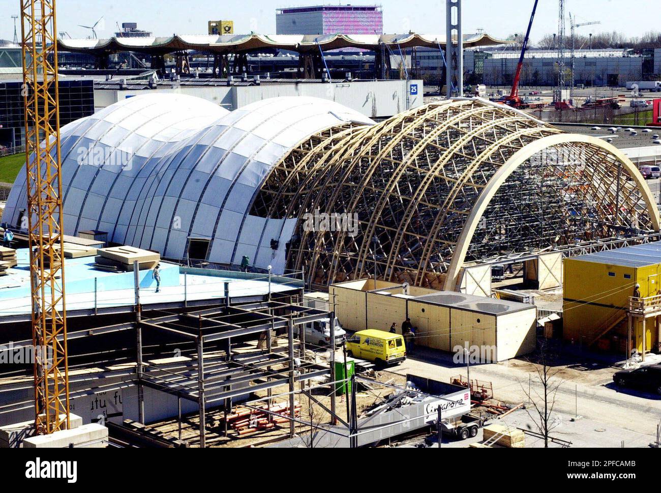 The Japanese pavilon being built for Expo 2000 is shown under ...