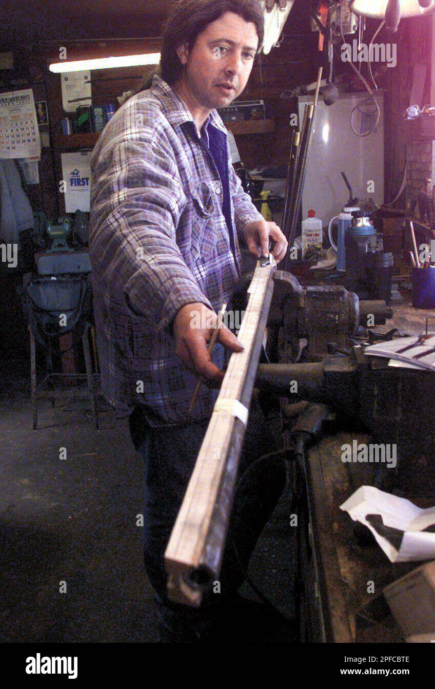 Frank House, of Woodbury, Ky., builds a Kentucky long rifle on March 28 ...
