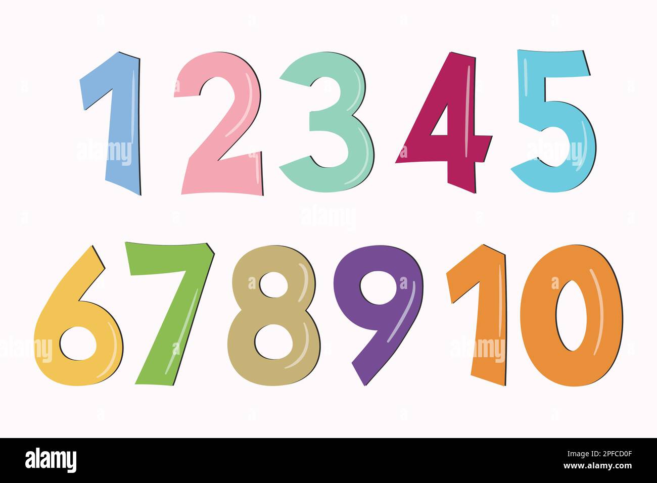 Set of colorful numbers. Vector illustration. Template elements for ...