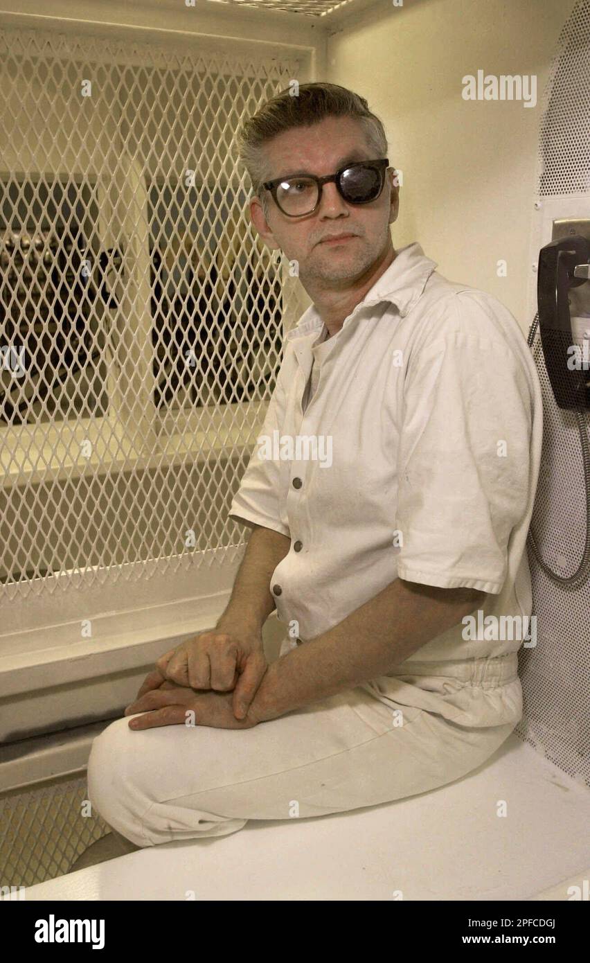 Death row inmate Calvin Burdine sits inside the visitation cell as he ...