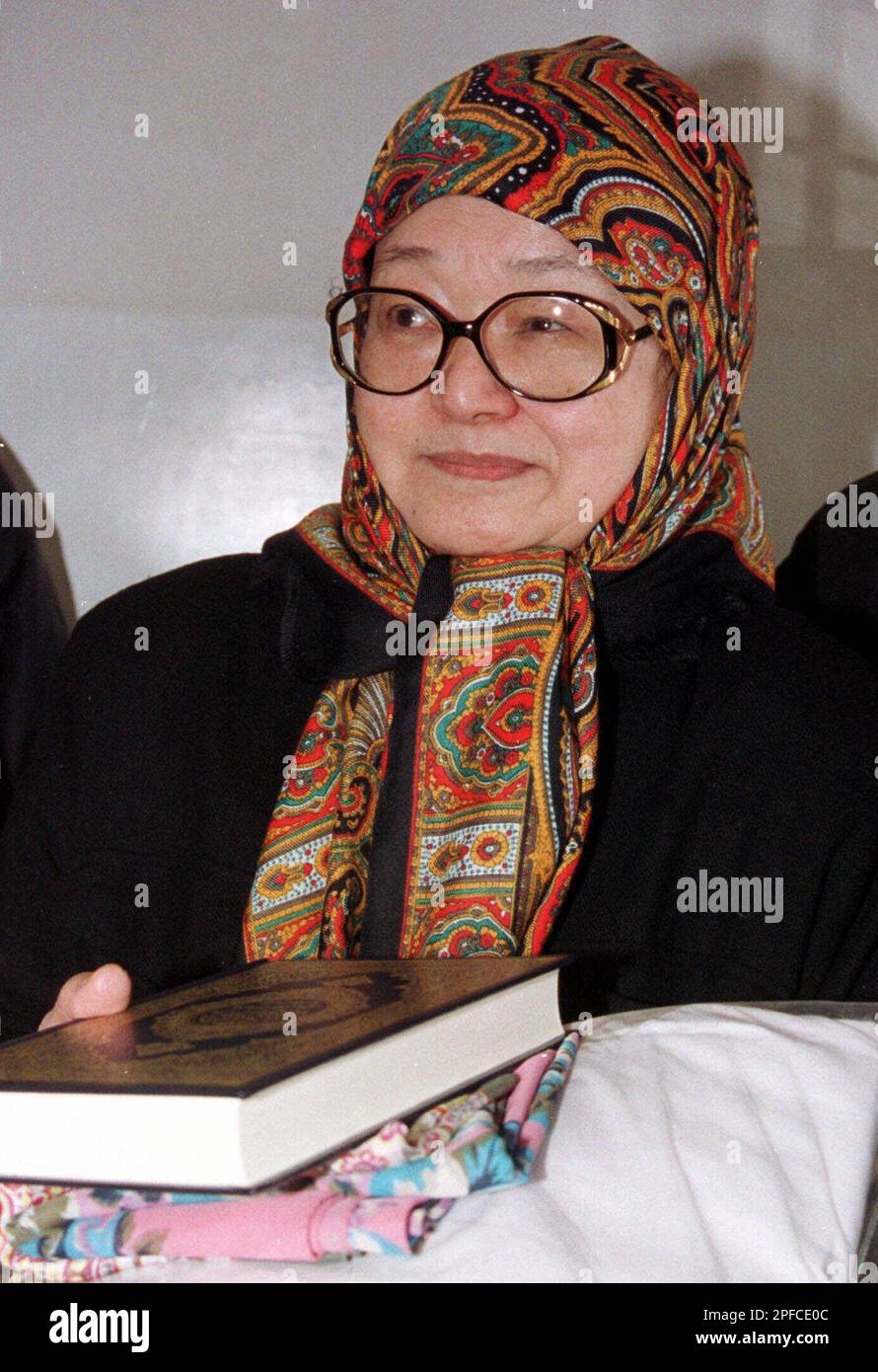 Japanese Red Army member Mariko Yamamoto, carries the holy Quran at the central prison for women ...