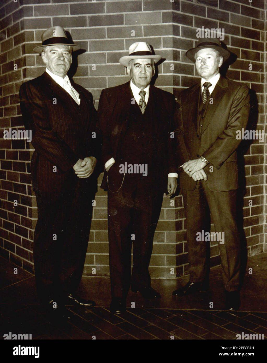 Former officers in the Los Angeles Police Department's Hat Squad pose ...